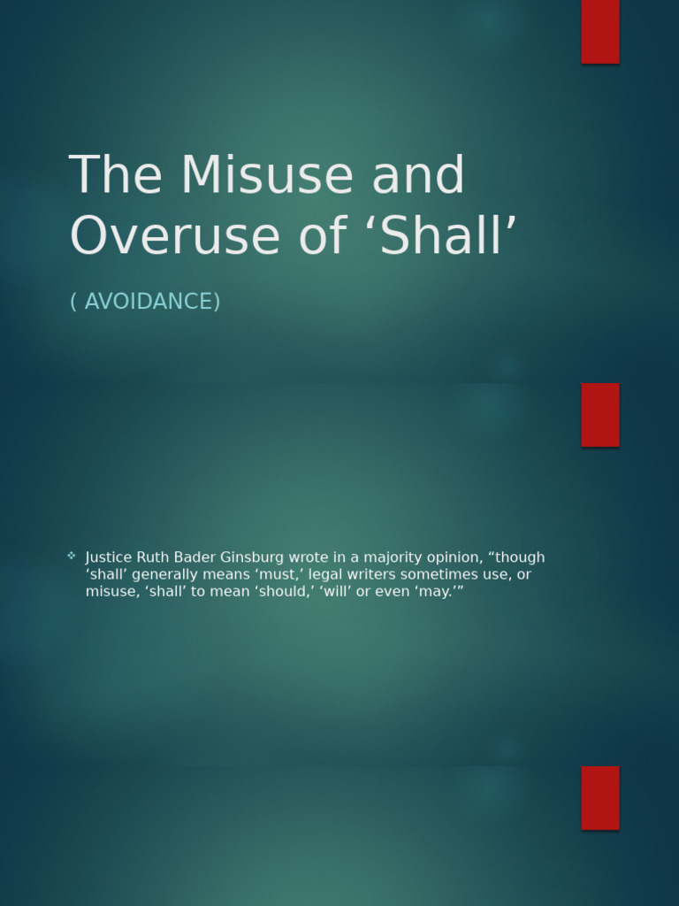 EDITEDThe Misuse and Overuse of ' Shall ' | PDF | Verb | Syntax