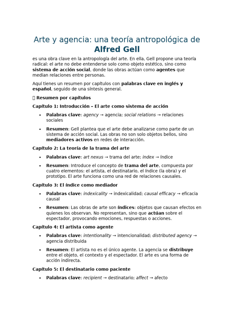 Resumen Alfred Gell "Arte y Agencia" | PDF | Barroco | Estética