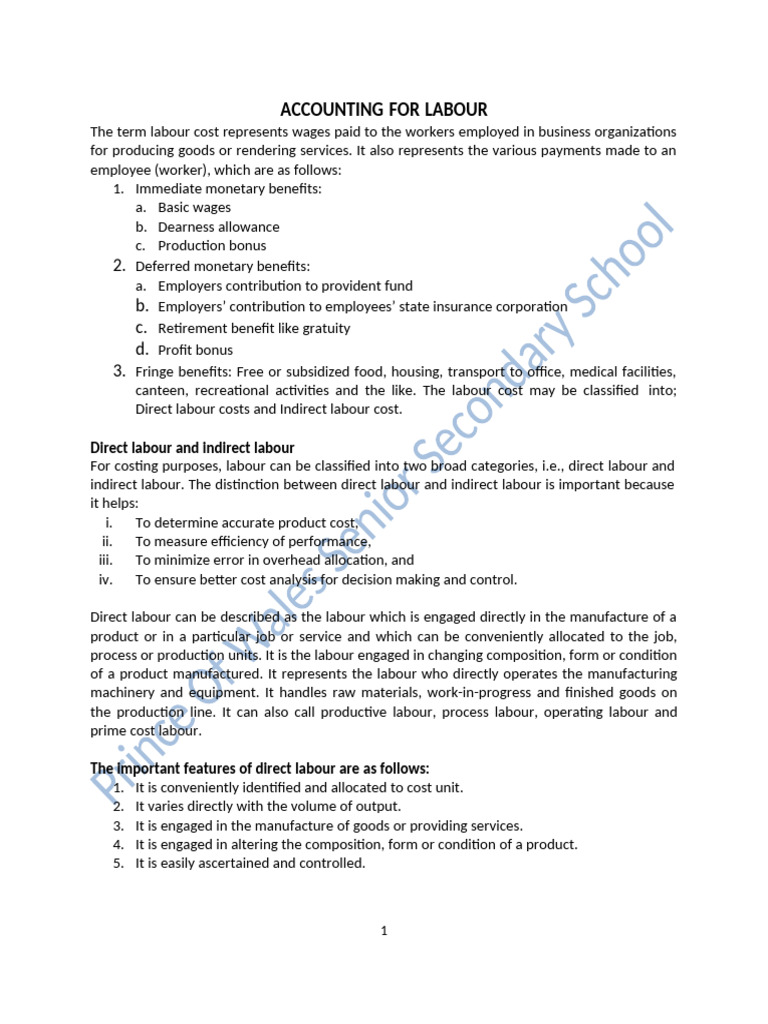 Understanding Labour Cost Accounting | PDF | Piece Work | Payroll Tax