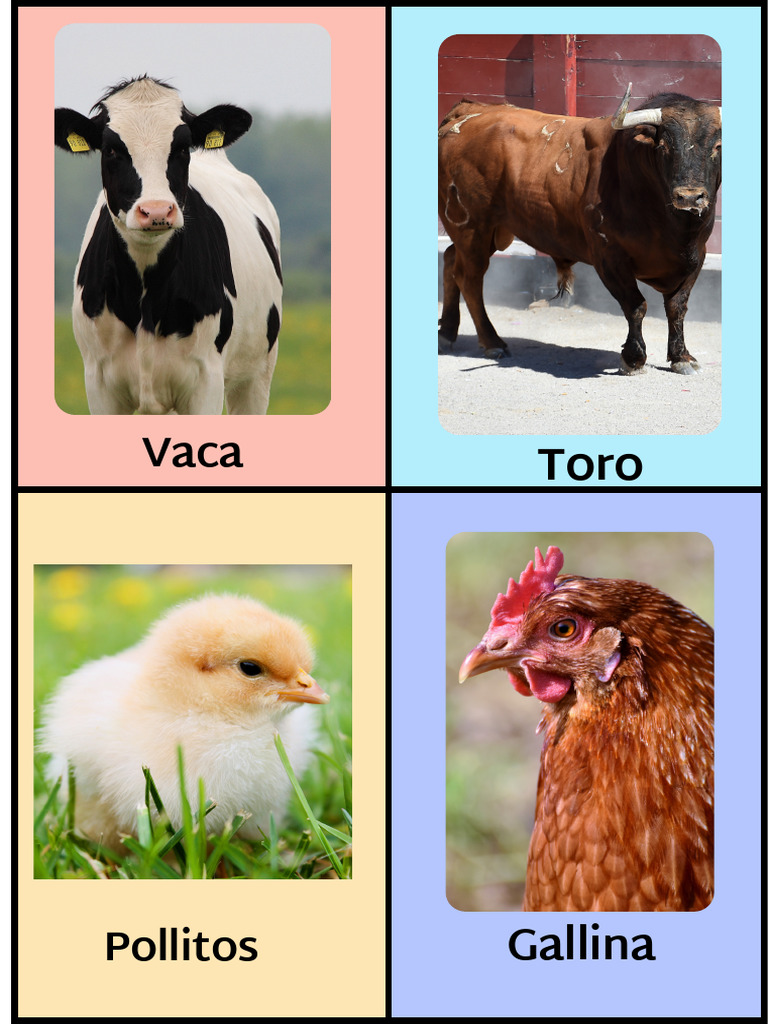 Flashcards: Tarjetas de Animales de La Granja para Educación Inicial | PDF
