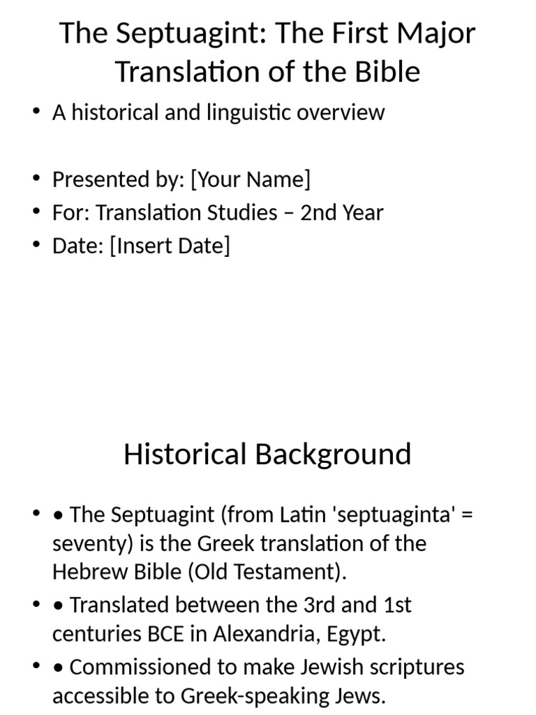 The Septuagint Presentation | PDF