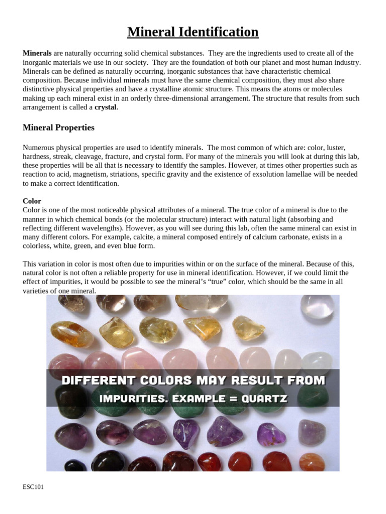 Essential Guide to Mineral Identification | PDF | Minerals | Chemical Substances