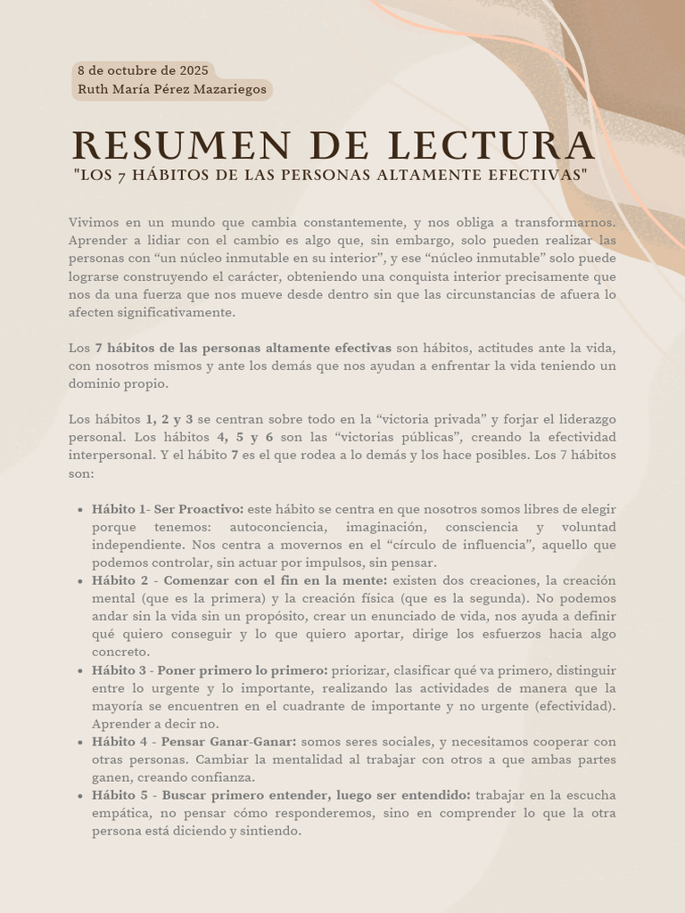 Ruth Pérez - Resumen Lectura | PDF | Mente | Ciencias del comportamiento