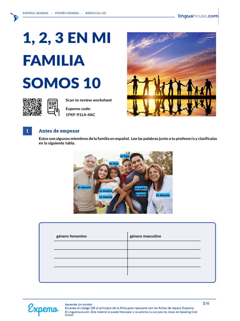 Mi Familia y Números en Español | PDF | Verbo | Lingüística