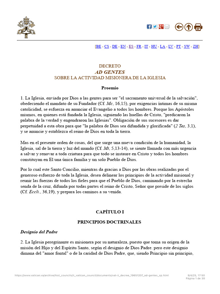 Documento Ad Gentes | PDF | Cristo (título) | Iglesia Católica