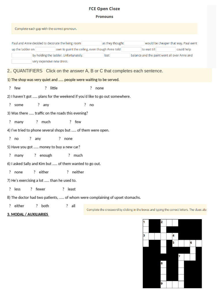 FCE Open Cloze Practice Exercises | PDF