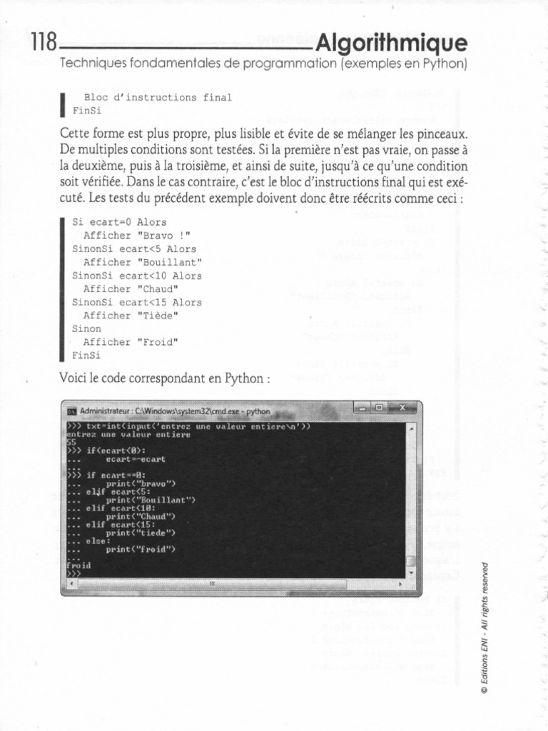 Eni Algorithmique Techniques de Programmation en Python 2ed 121 | PDF