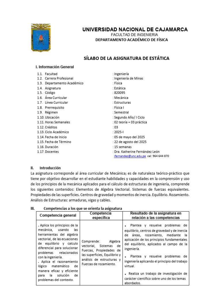 Syl Lab Us ZZZZZ 2025 I Anti | PDF | Braguero | Viga (Estructura)