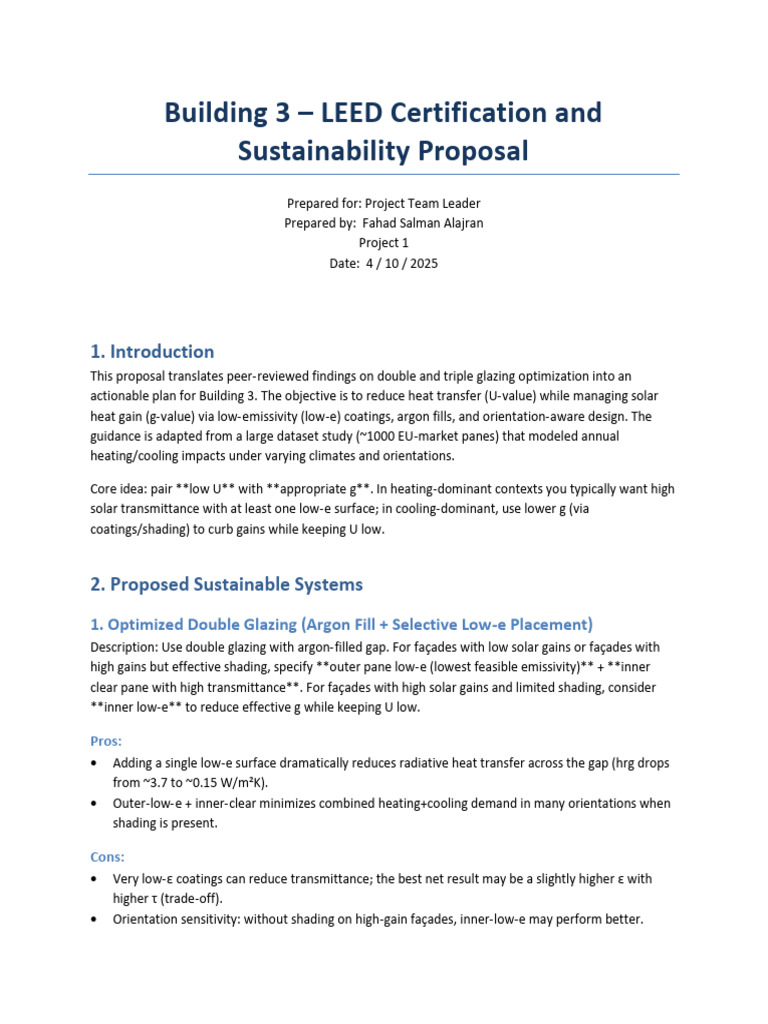 Building3 Glazing Optimization Proposal | PDF