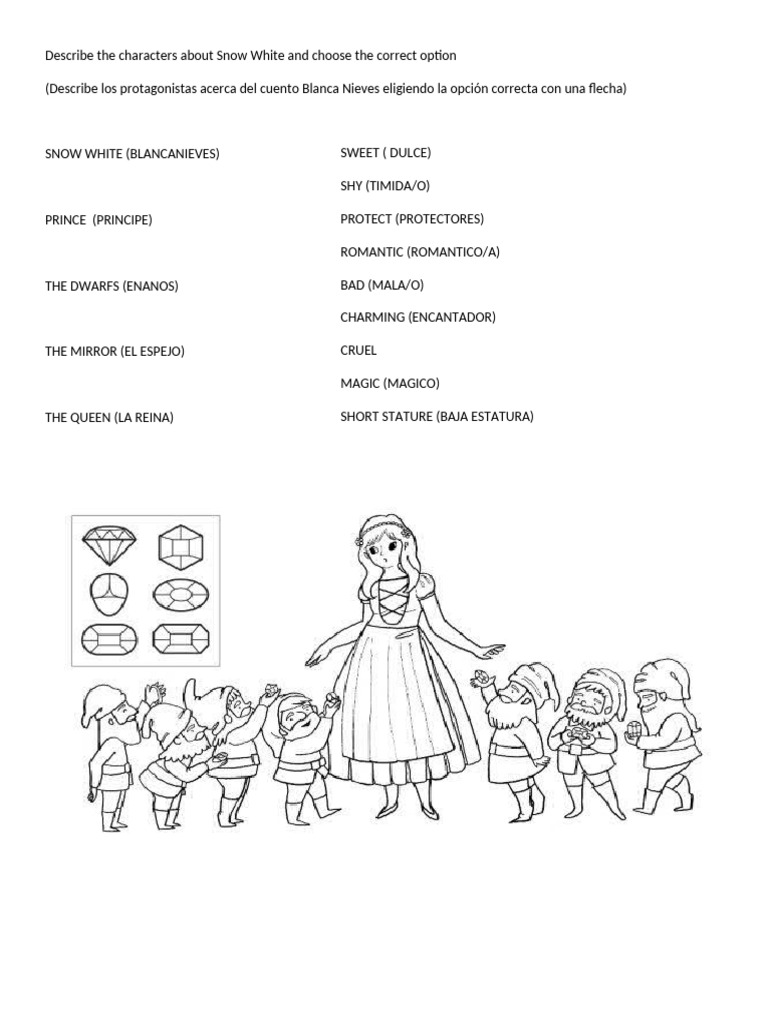 Describe the Characters About Snow White and Choose the Correct Option ...