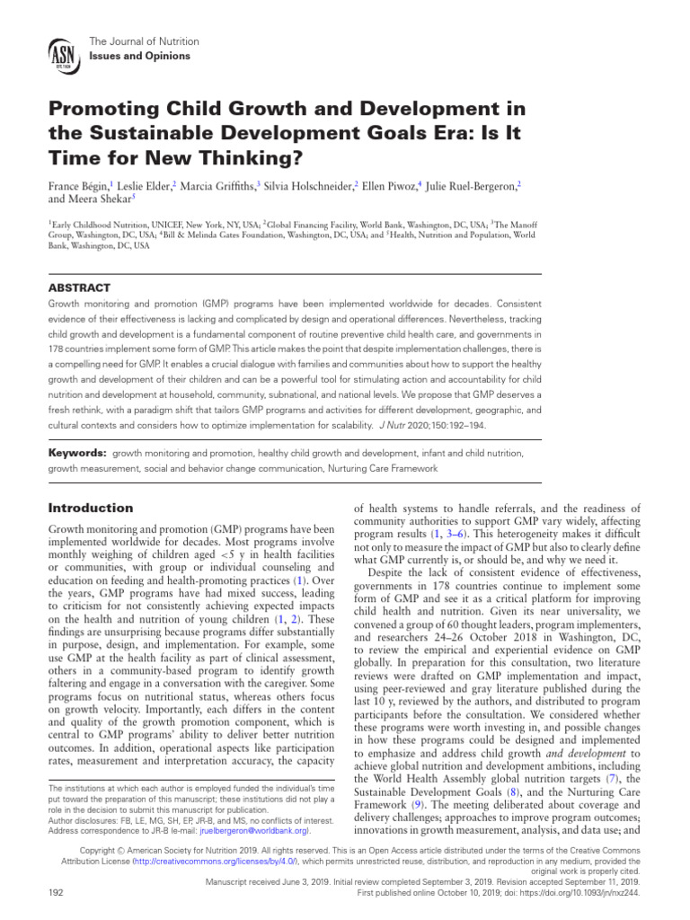 Rethinking Child Growth Monitoring Strategies | PDF
