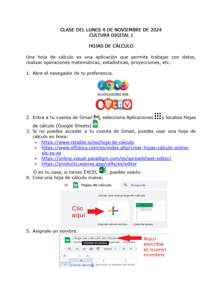 Práctica en Hoja de Cálculo | PDF