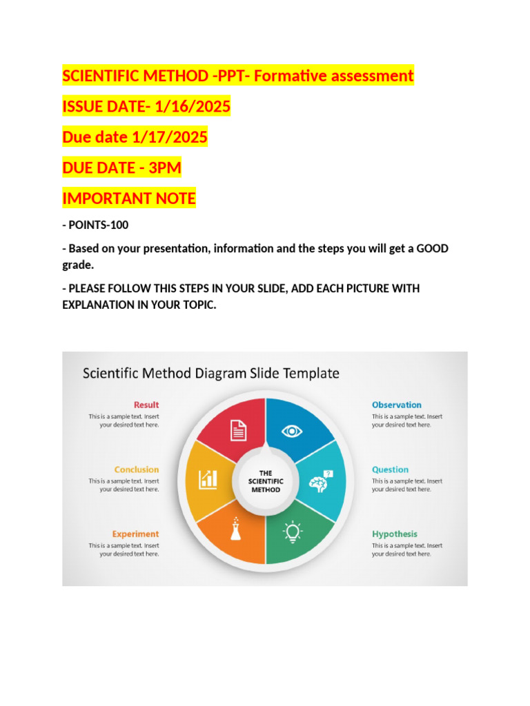 Scientific Method PPT Assessment Guide | PDF