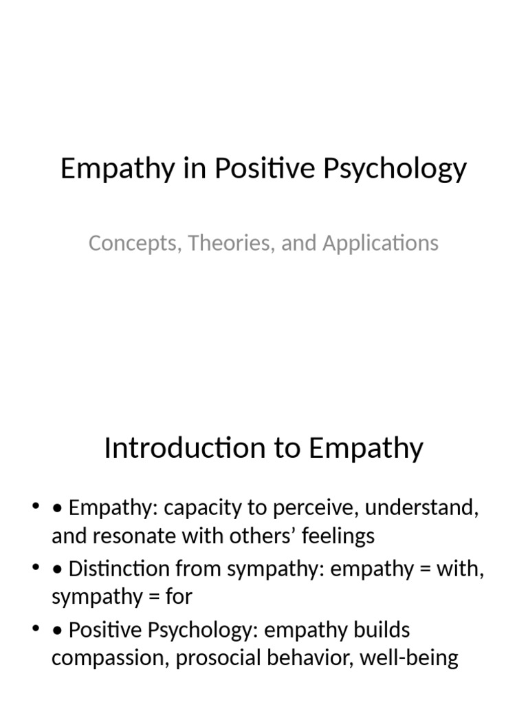Empathy's Role in Positive Psychology | PDF | Empathy | Theory Of Mind