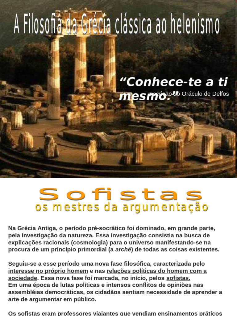 A Filosofia Da Grécia Clássica Ao Helenismo | PDF | Sócrates | Aristóteles