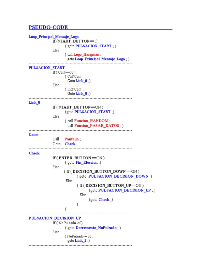 Main Loop Pseudo-Code | PDF | Control Flow | Computer Programming