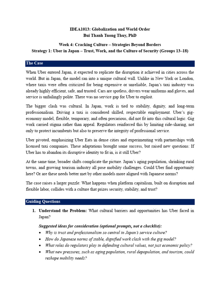Strategy 1 Uber in Japan Groups 13 18 | PDF | Economies