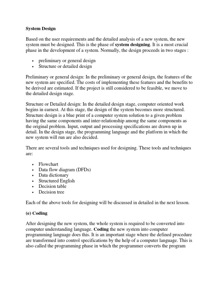 System Design | PDF | Systems Design | Computer Programming