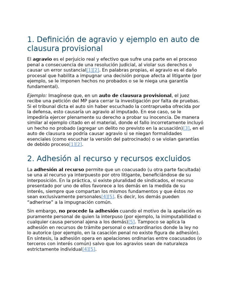 Definición de Agravio y Ejemplo en Auto de Clausura Provisional | PDF | Apelación | Sentencia (ley)
