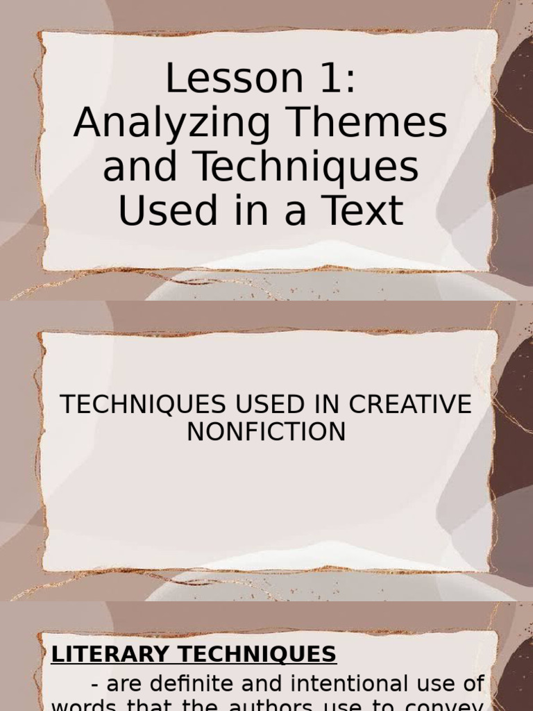 Analyzing Literary Techniques in Nonfiction | PDF | Irony | Human ...