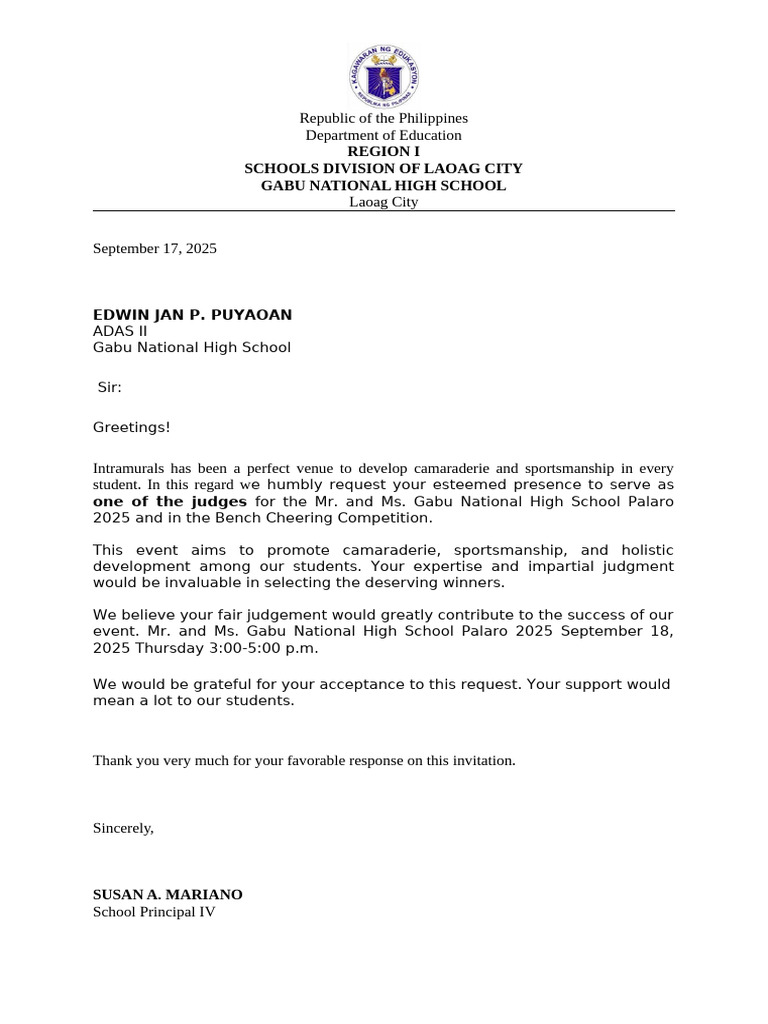 Letter For Judges-Personal | PDF