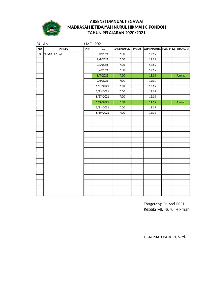 Absen Guru 24-25 | PDF