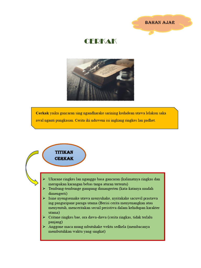 Bahan Ajar Cerkak | PDF