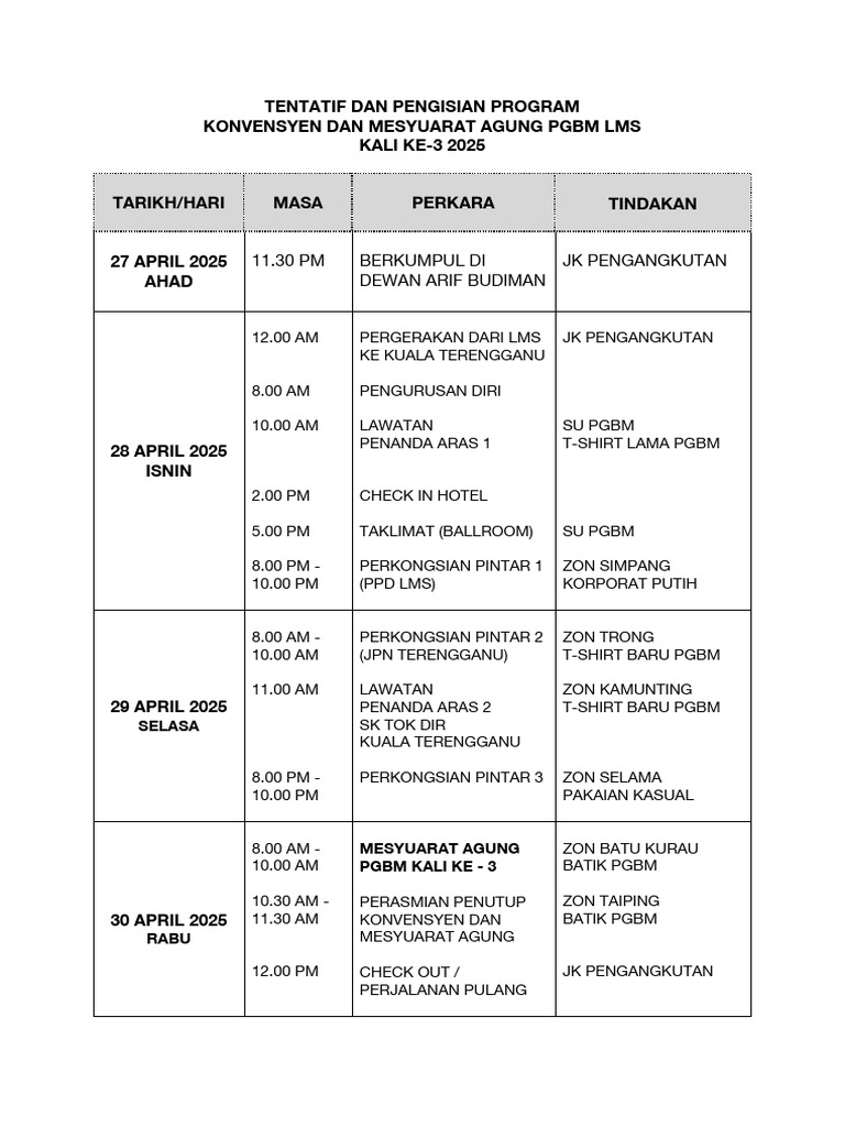 Tentatif | PDF