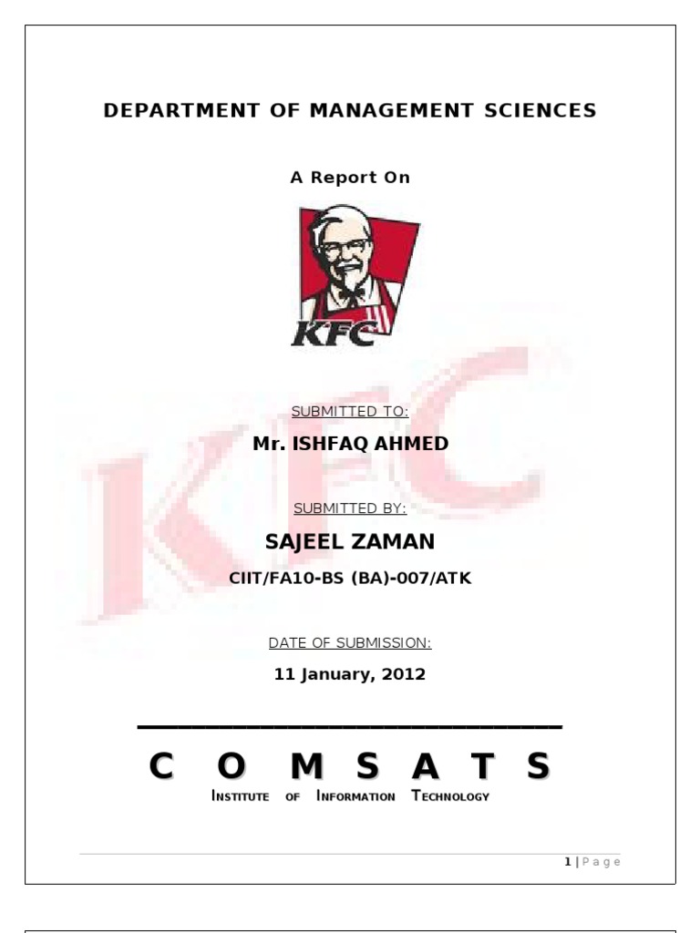 KFC Report | PDF | Fast Food Restaurants | Advertising