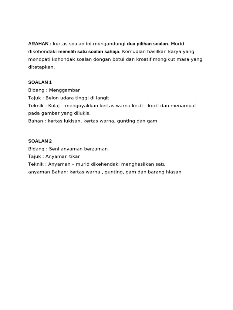 UPSA PSV Tahun 3 2025 | PDF