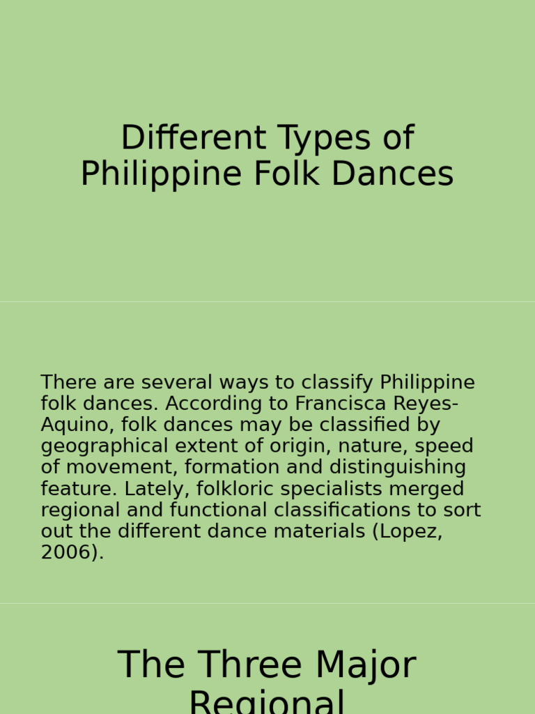3 Major Regional Classifications of Philippine Folk Dances | PDF