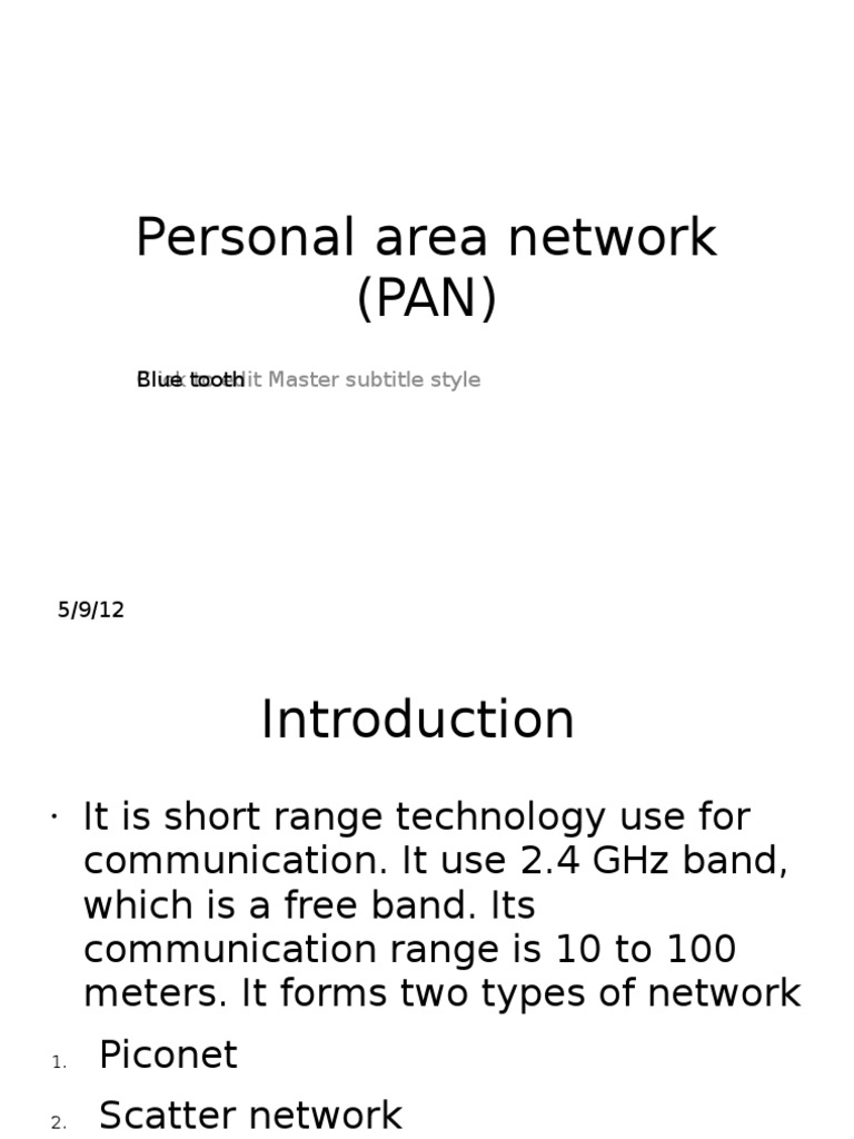 Overview of Bluetooth PAN Technology | PDF | Computers