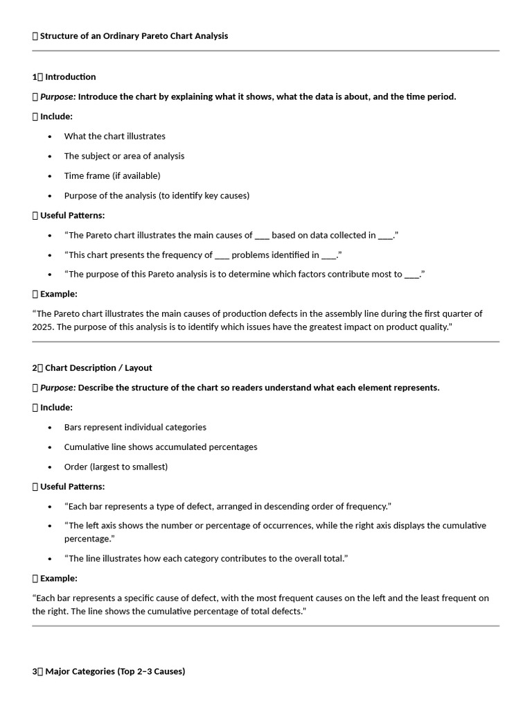? Structure of an Ordinary Pareto Chart Analysis | PDF