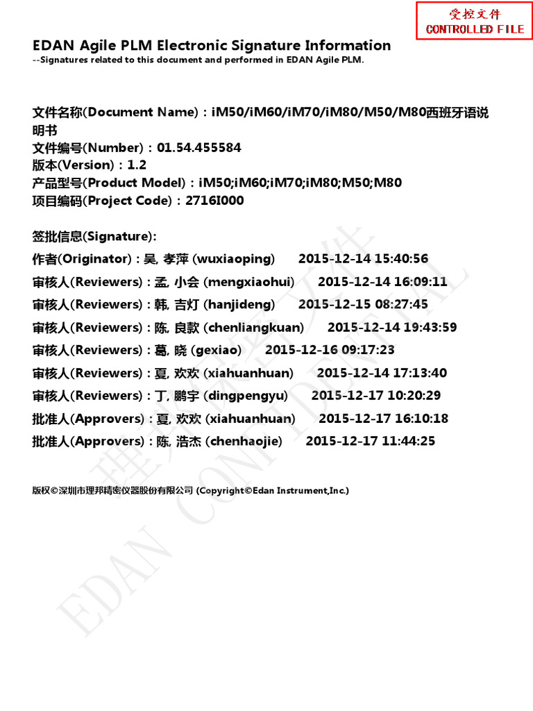Edan IM50, 60, 70, 80 Patient Monitor - User Manual (Es) | PDF