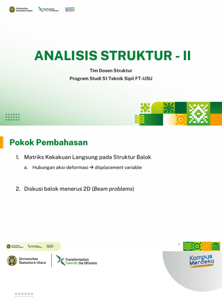 Analisis Matriks Kekakuan Balok 2D | PDF