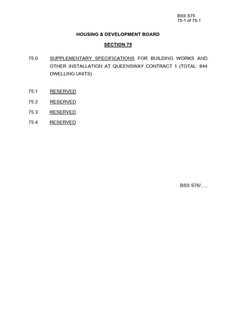STD Supplementary Specifications S75-Building - QWC1 - C0 | PDF