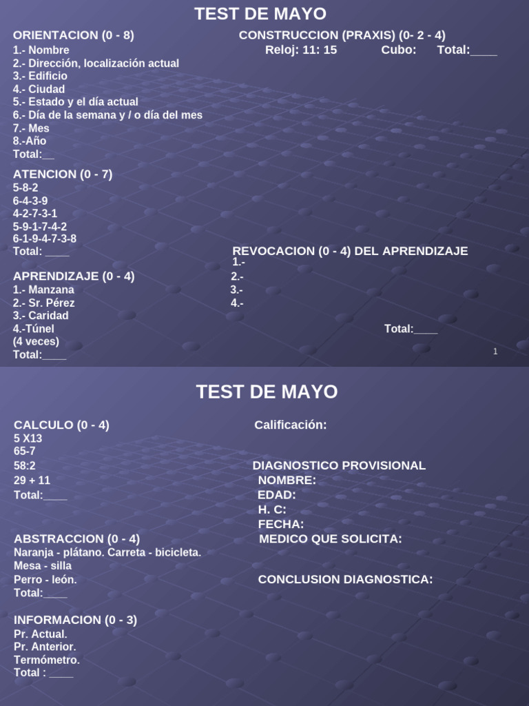 Test de Mayo | PDF