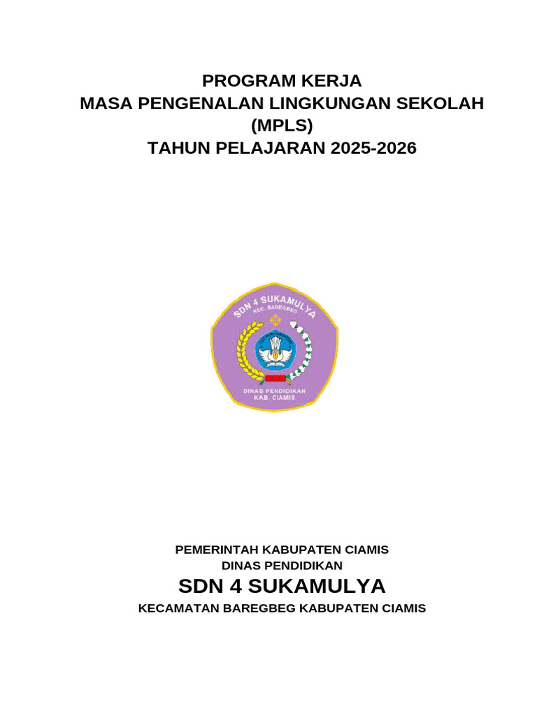 Program Kerja Mpls 2526 SDN 3 Jelat | PDF