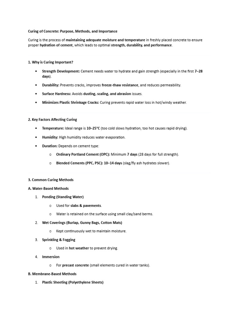 Curing | PDF | Concrete | Cement