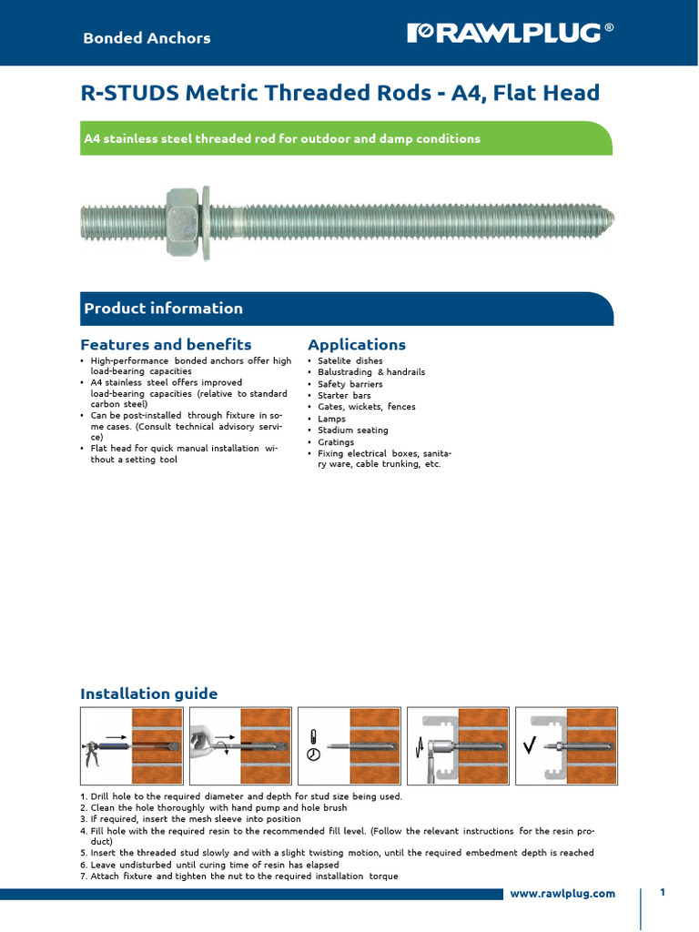 En R 28817 R Studs Metric Threaded Rods Fla | PDF