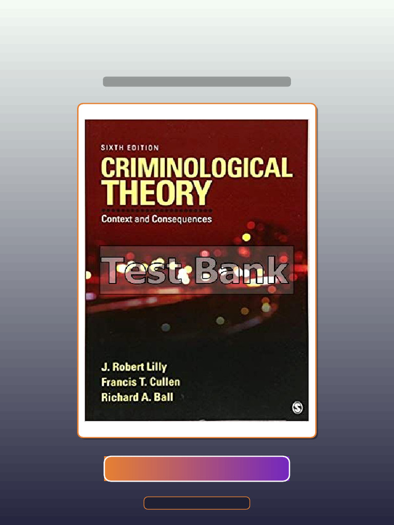 Complete Criminological Theory Context and Consequences 6th Edition ...