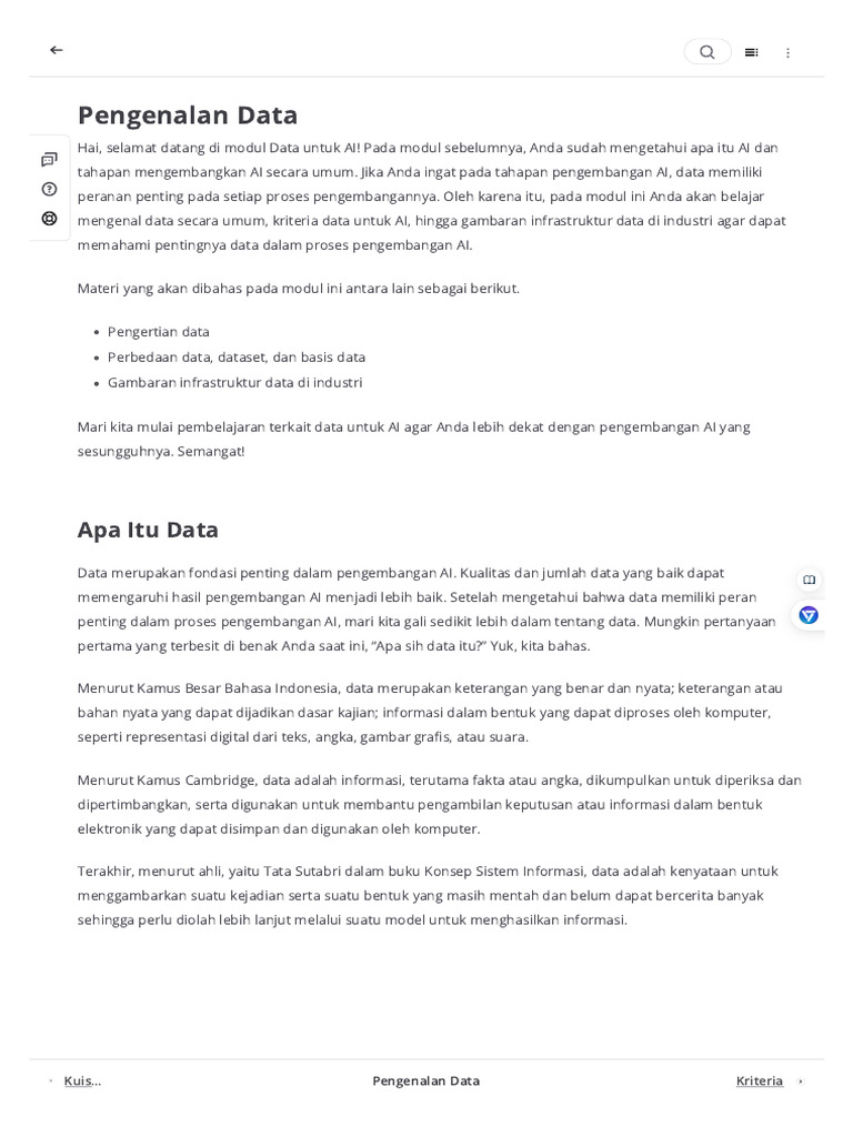 Pengenalan Data - Belajar Dasar AI - Dicoding Indonesia | PDF