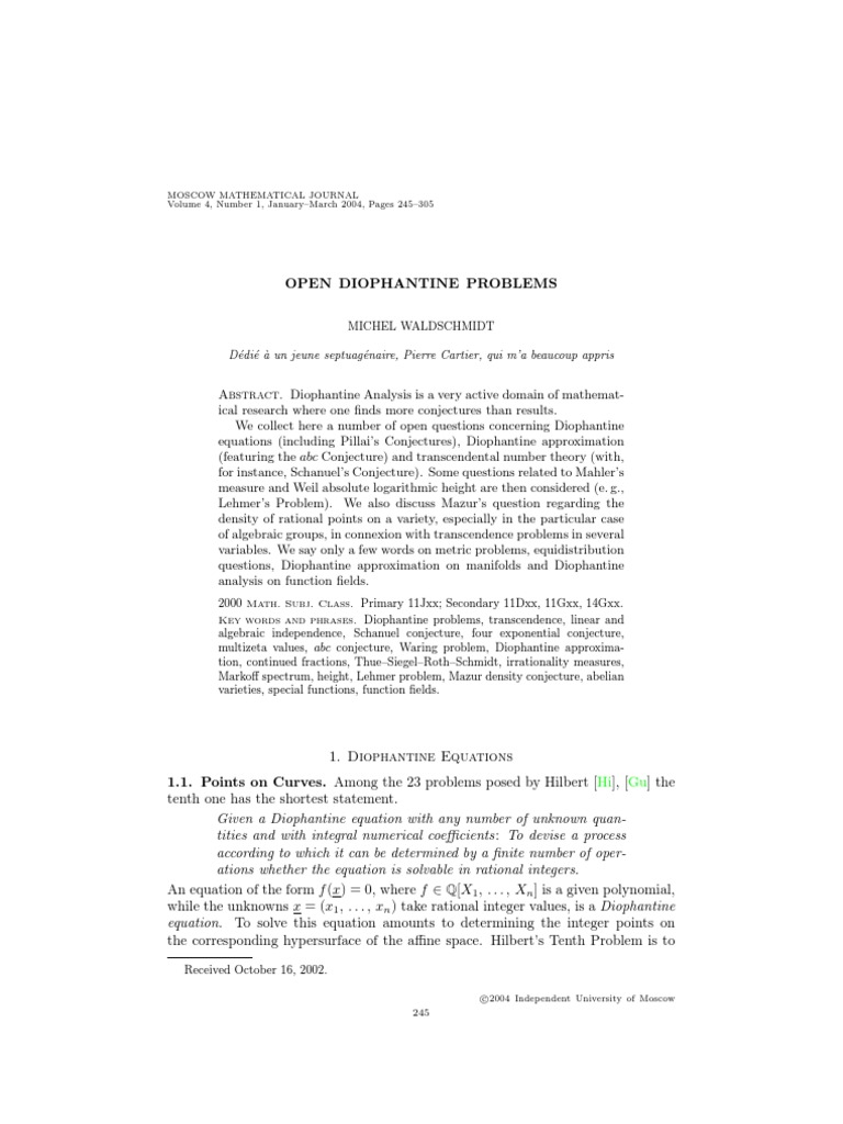 Moscow Mathematical Journal Volume 4, Number 1, January-March 2004 ...