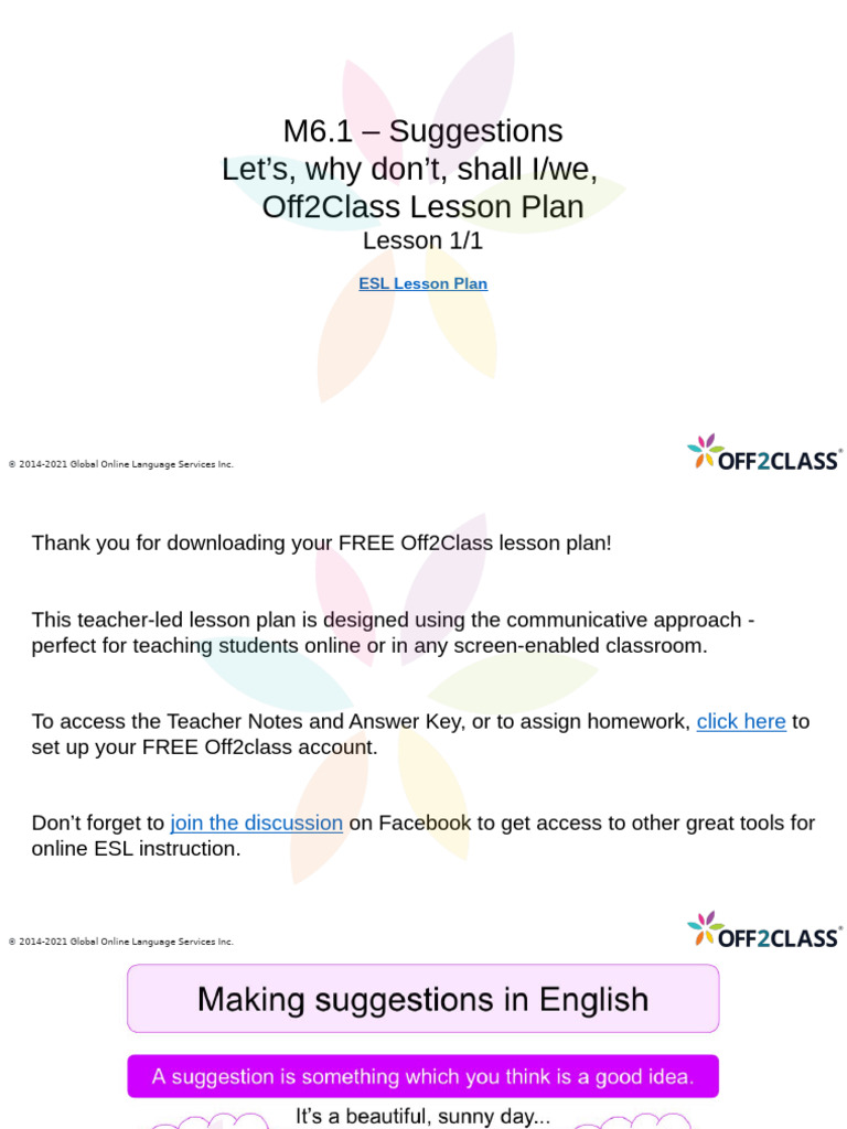 Suggestions Lets Why Dont and Shall An Eslell Less CLT Communicative ...