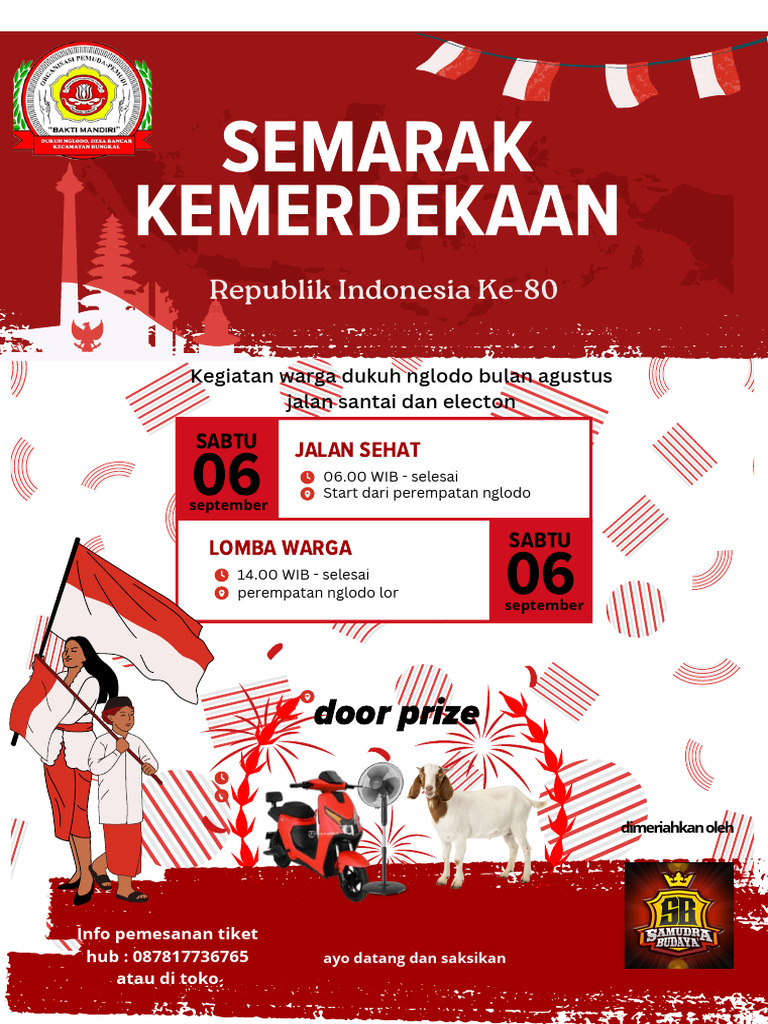 Merah Putih Simple Poster Pengumuman Jalan Sehat Hut RI (Kop Surat) PDF ...