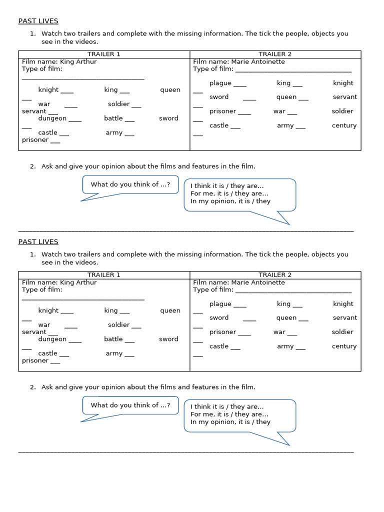 PAST LIVES - Past simple | PDF