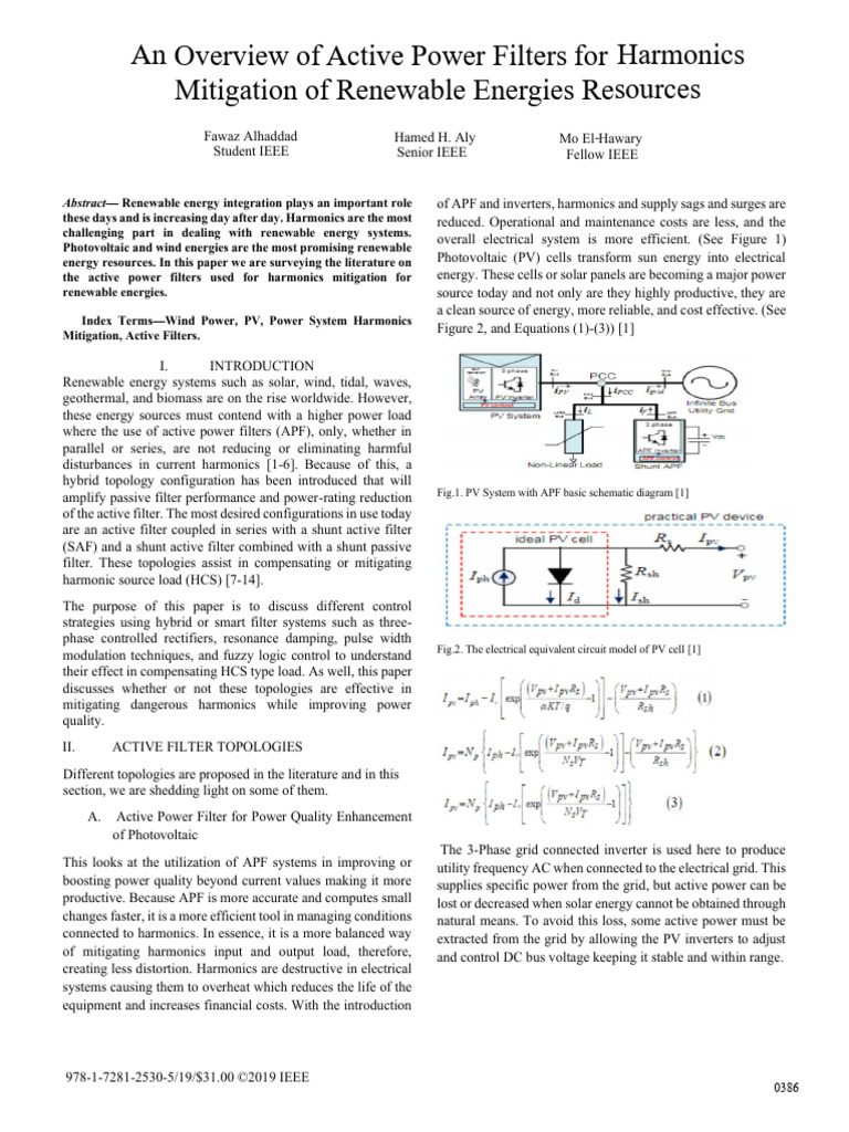 Paper - An Overview of Active Power Filters For Harmonics Mitigation of ...