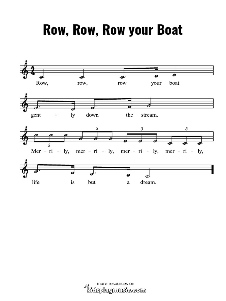 Row Row Row Your Boat Sheet Music | PDF