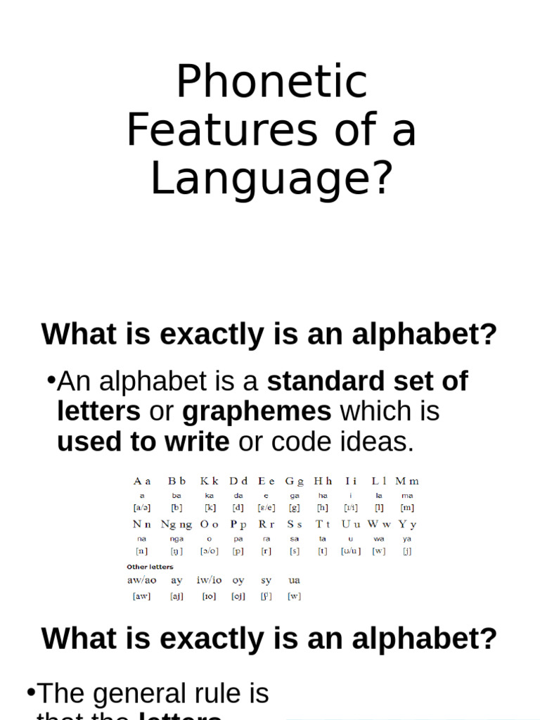 Phonetic Features of A Language | PDF