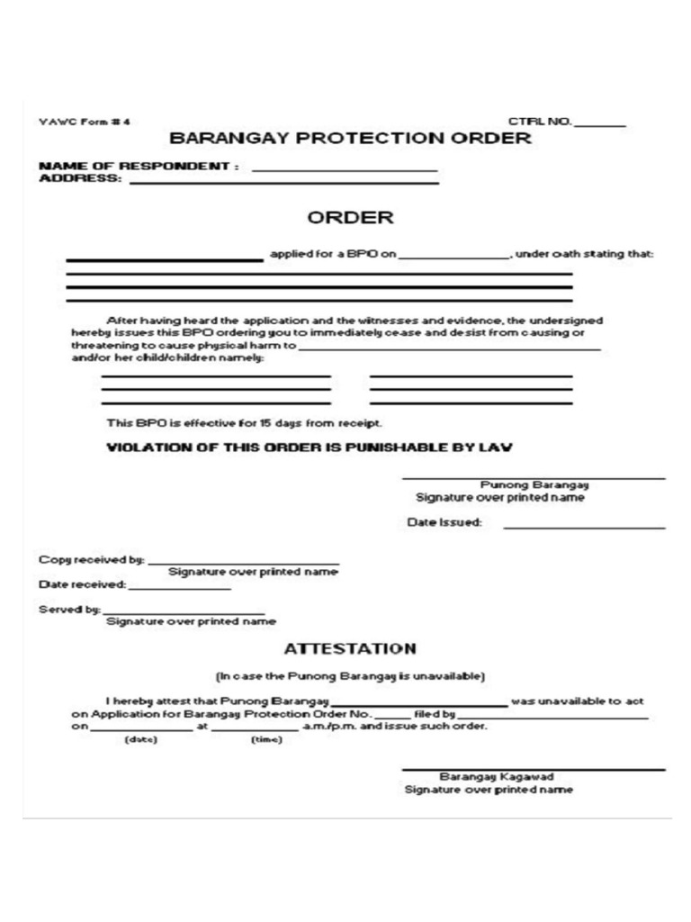Vawc. Form # 4 (BPO) | PDF